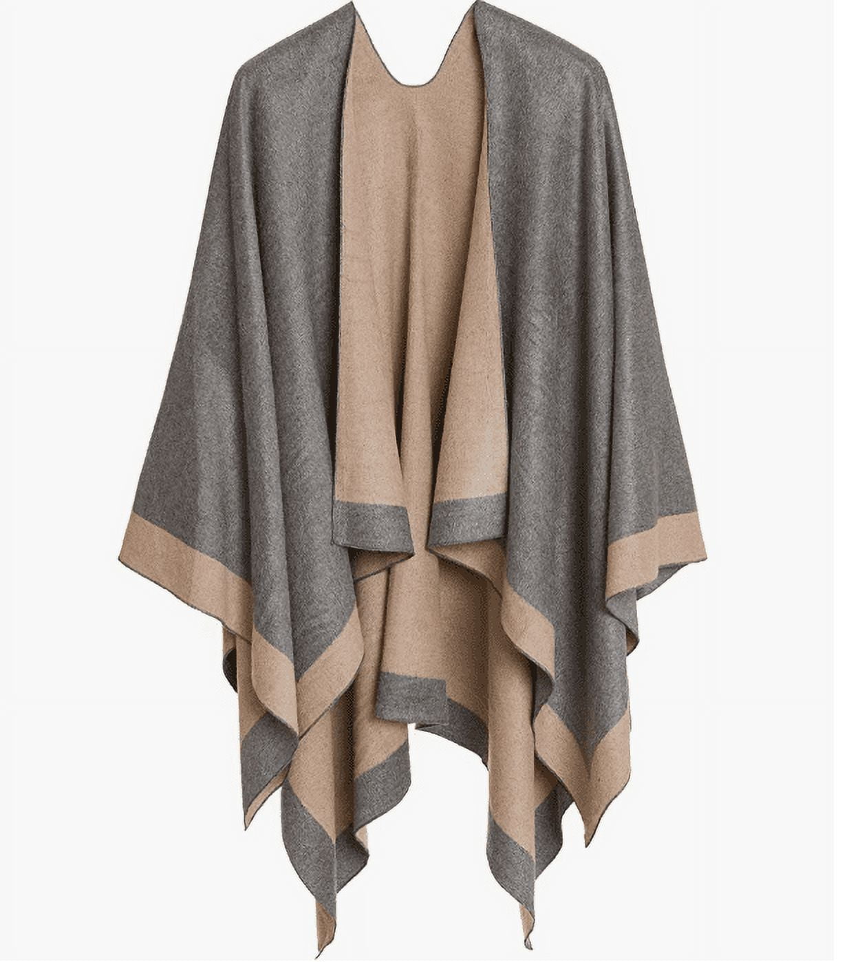 ASTARIN Women's Winter Cotton Shawl Wrap Poncho, Open-Front Cape ...