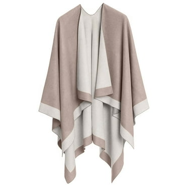 Odeerbi Women's Shawl Wraps, Fall Winter Poncho, Open Front Cardigan, Dark Gray - Walmart.com