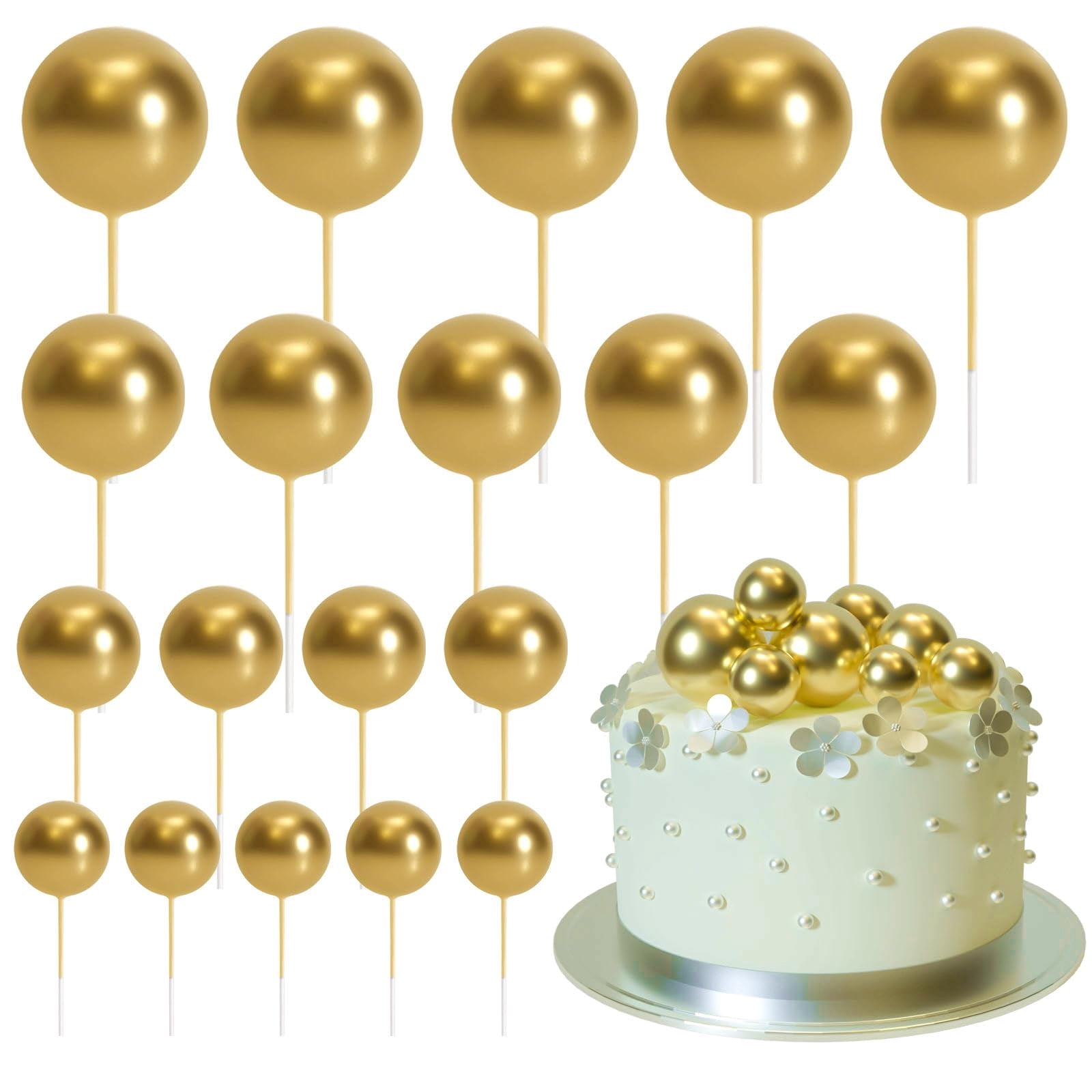 ASTARON 20 Pcs Ball Cake Topper AIS1 Decorations Mini Balloons Cake ...