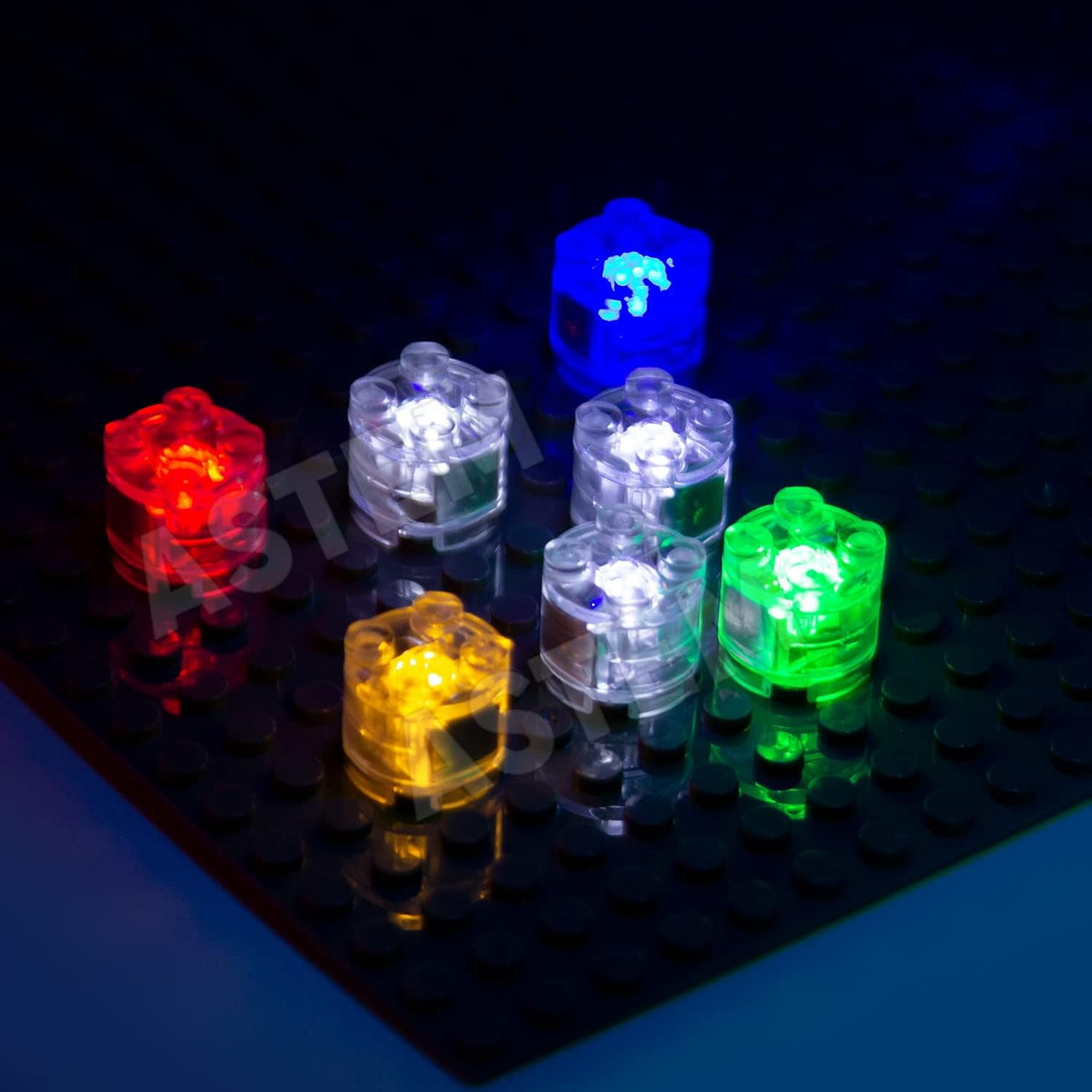 ASTEM Mix Light-Up-Bricks Accessories Kits, 2x2 Classic Transparent LED Light Brick Pack, 12PCS ...