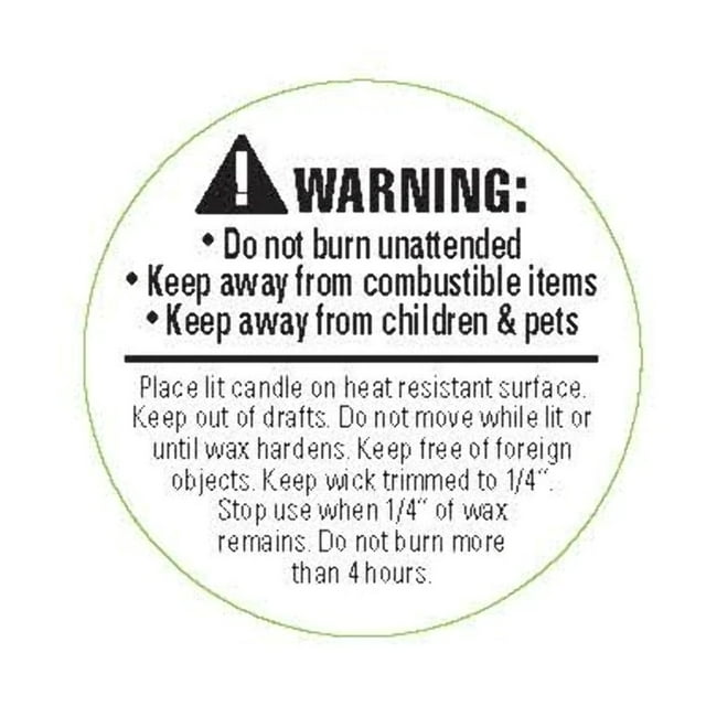 ASTM-Compliant 2 Candle Caution Labels Pack of 100 - Walmart.com