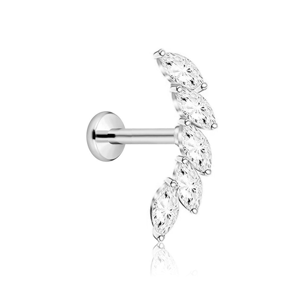 ASTM F136 G23 Titanium Flower Moon Butterfly Threadless Piercing ...