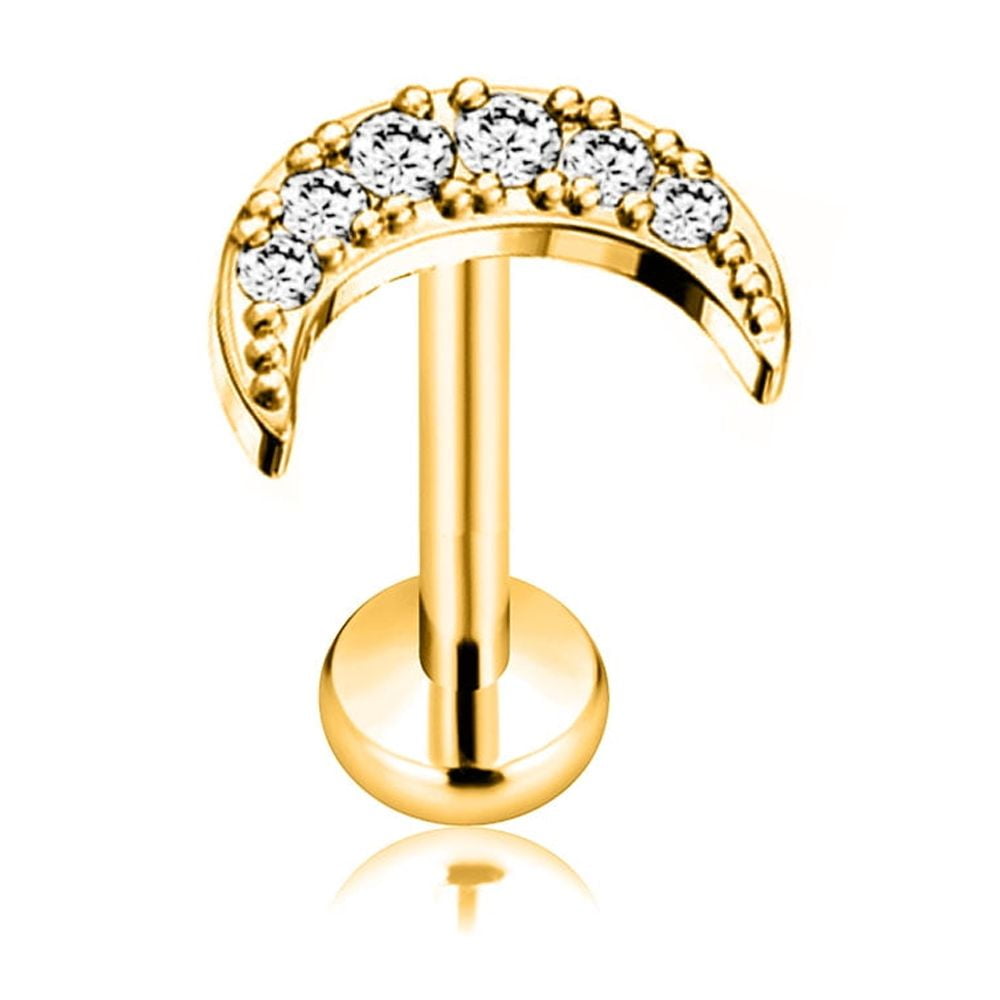 ASTM F136 G23 Titanium Flower Moon Butterfly Threadless Piercing ...