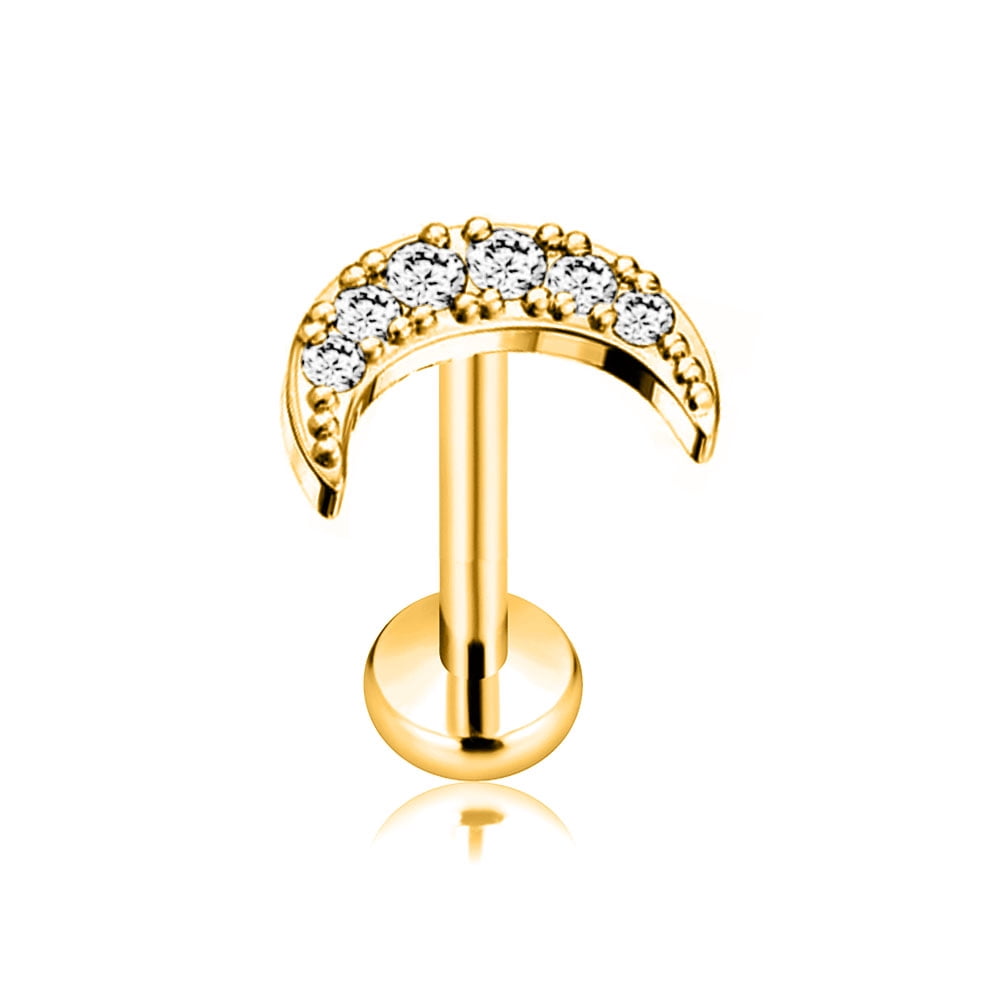 ASTM F136 G23 Titanium Flower Moon Butterfly Threadless Piercing ...