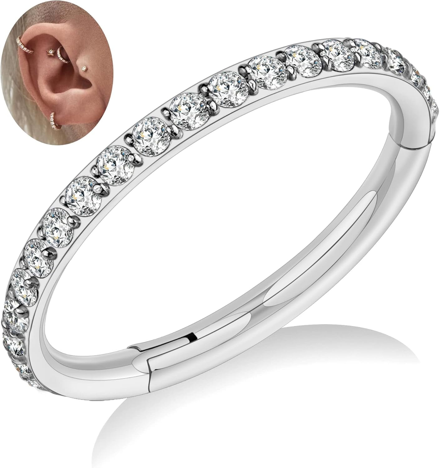 ASTM F136 Titanium Hoop Piercing Jewelry 16G 18G 6mm 8mm 10mm 11mm 12mm ...