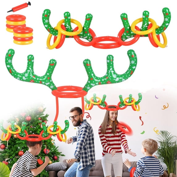 ASTRAEA 2 Set Inflatable Reindeer Antlers Ring Toss Game, Christmas ...