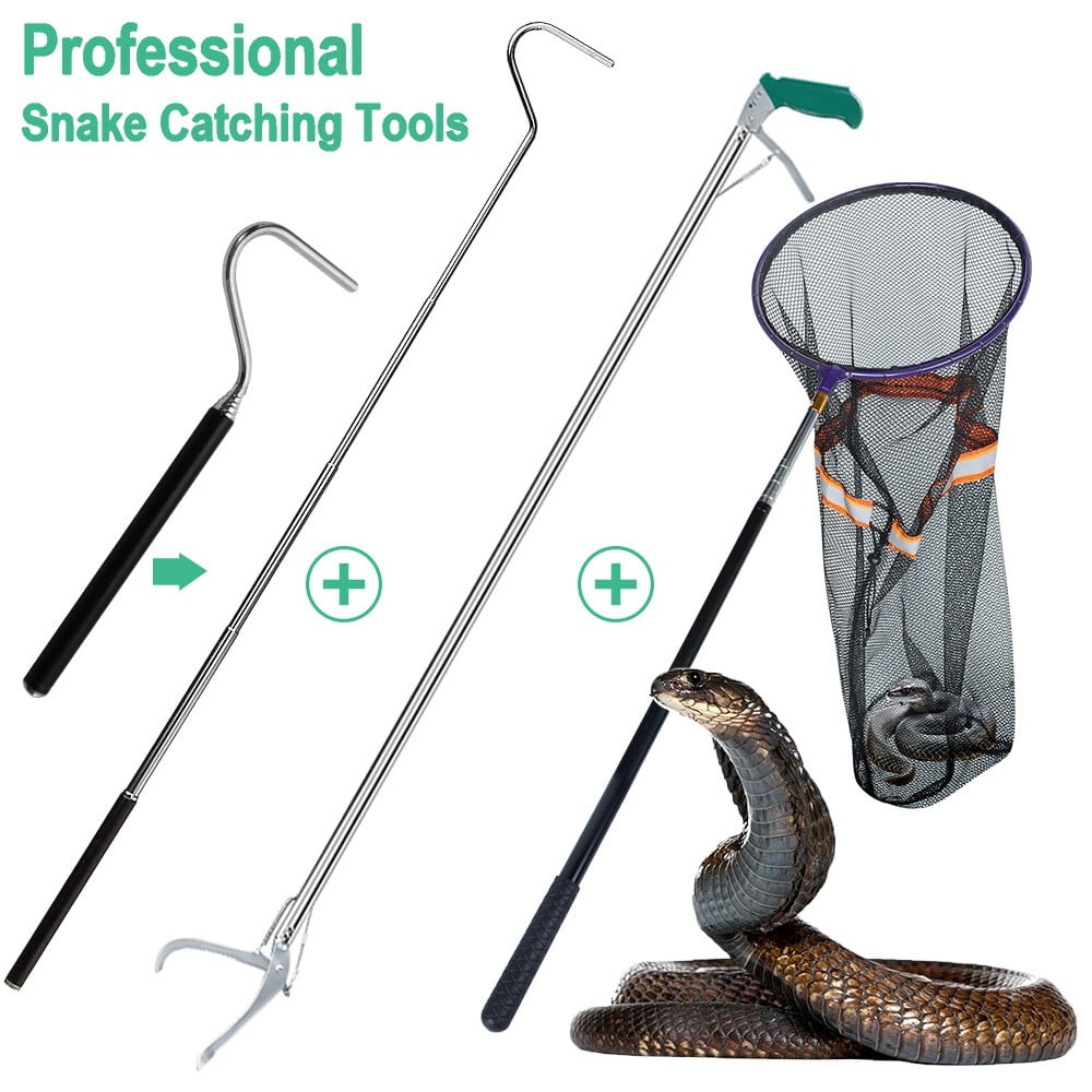 ASTRAEA Professional 47" Snake Tongs + Telescopic Snake Catcher Net ...