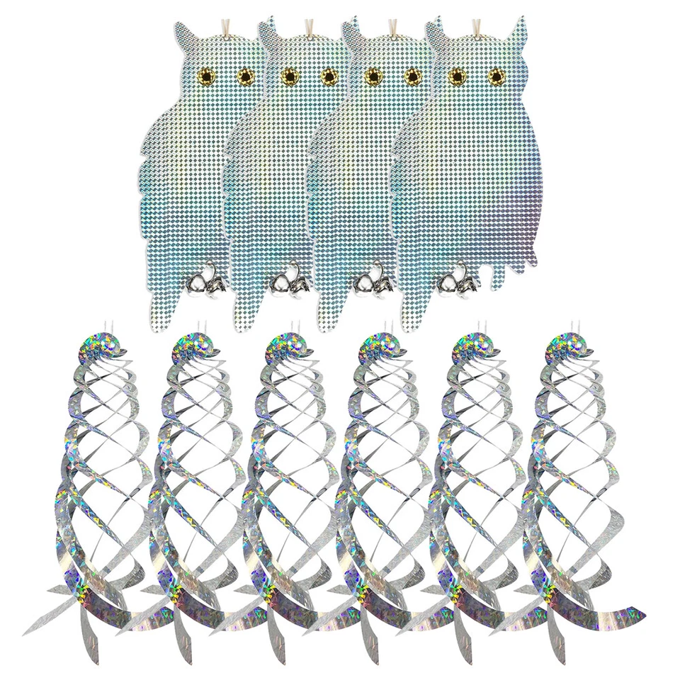 ASTRAEA Reflective Bird Scare Discs Set, 6Pcs Bird Repellent Spiral ...