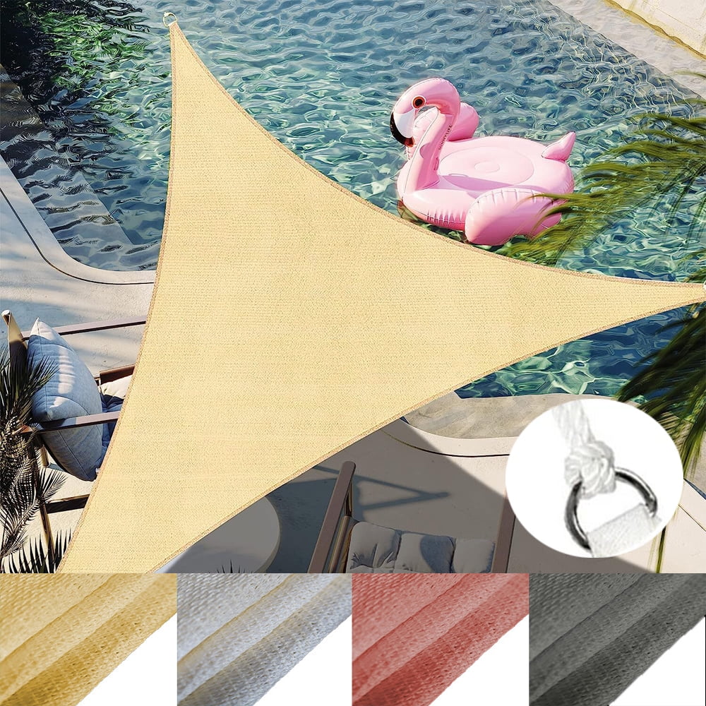 ASTRAEA Waterproof Sun Shade Sail 8' x 8', Triangle Canopy Sail UV ...