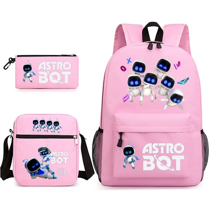 ASTRO/BOT Cartoon 3 Piece Backpack Anime Knapsacks Game Day Packs ...