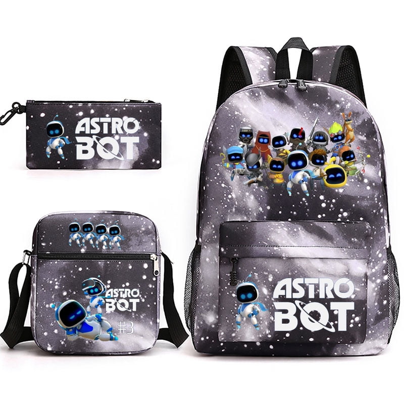 ASTRO/BOT Cartoon 3 Piece Backpack Anime Knapsacks Game Day Packs ...