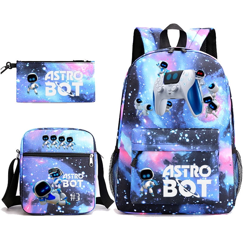ASTRO/BOT Cartoon 3 Piece Backpack Anime Knapsacks Game Day Packs ...