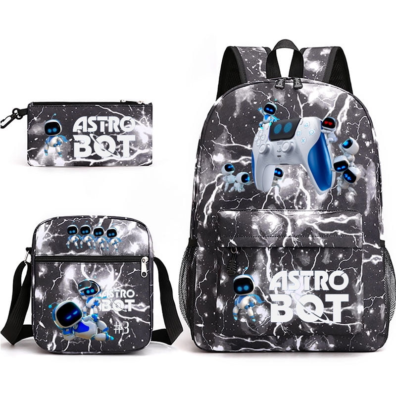ASTRO/BOT Cartoon 3 Piece Backpack Anime Knapsacks Game Day Packs ...