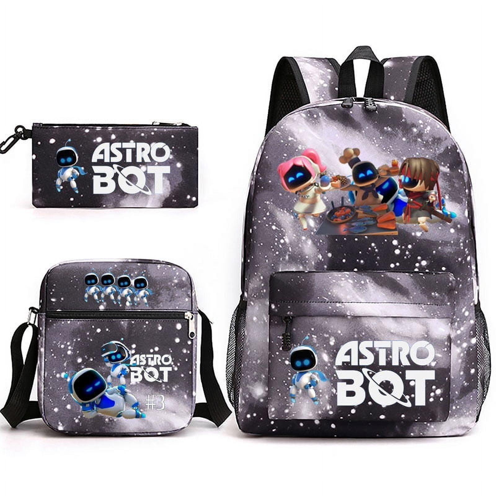 ASTRO/BOT Cartoon 3 Piece Backpack Anime Knapsacks Game Day Packs ...