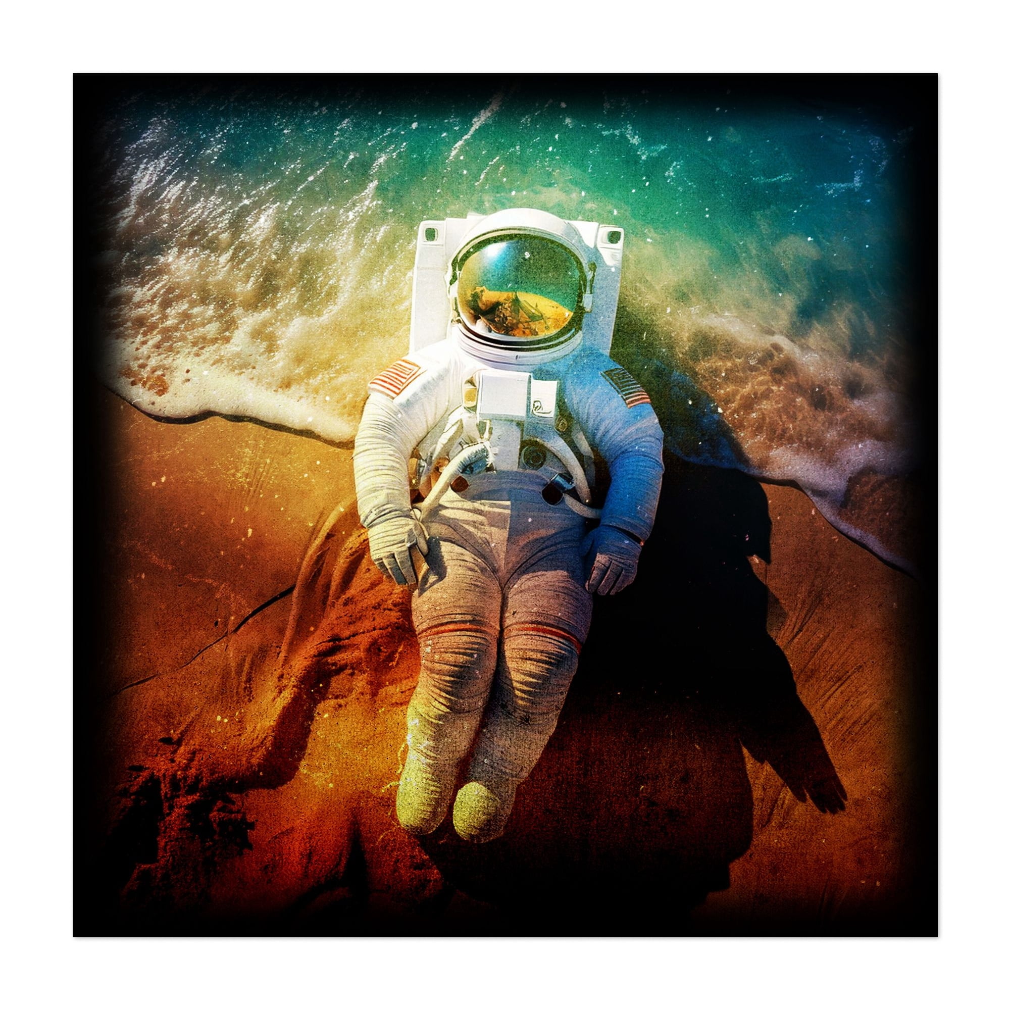 ASTRONAUT ON THE BEACH - Digital Art Astronaut Beach Surrealism Space ...