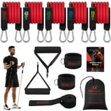 ProsourceFit Single Stackable Resistance Bands with Door Anchor and Exercise Guide, 5-50 lb ...