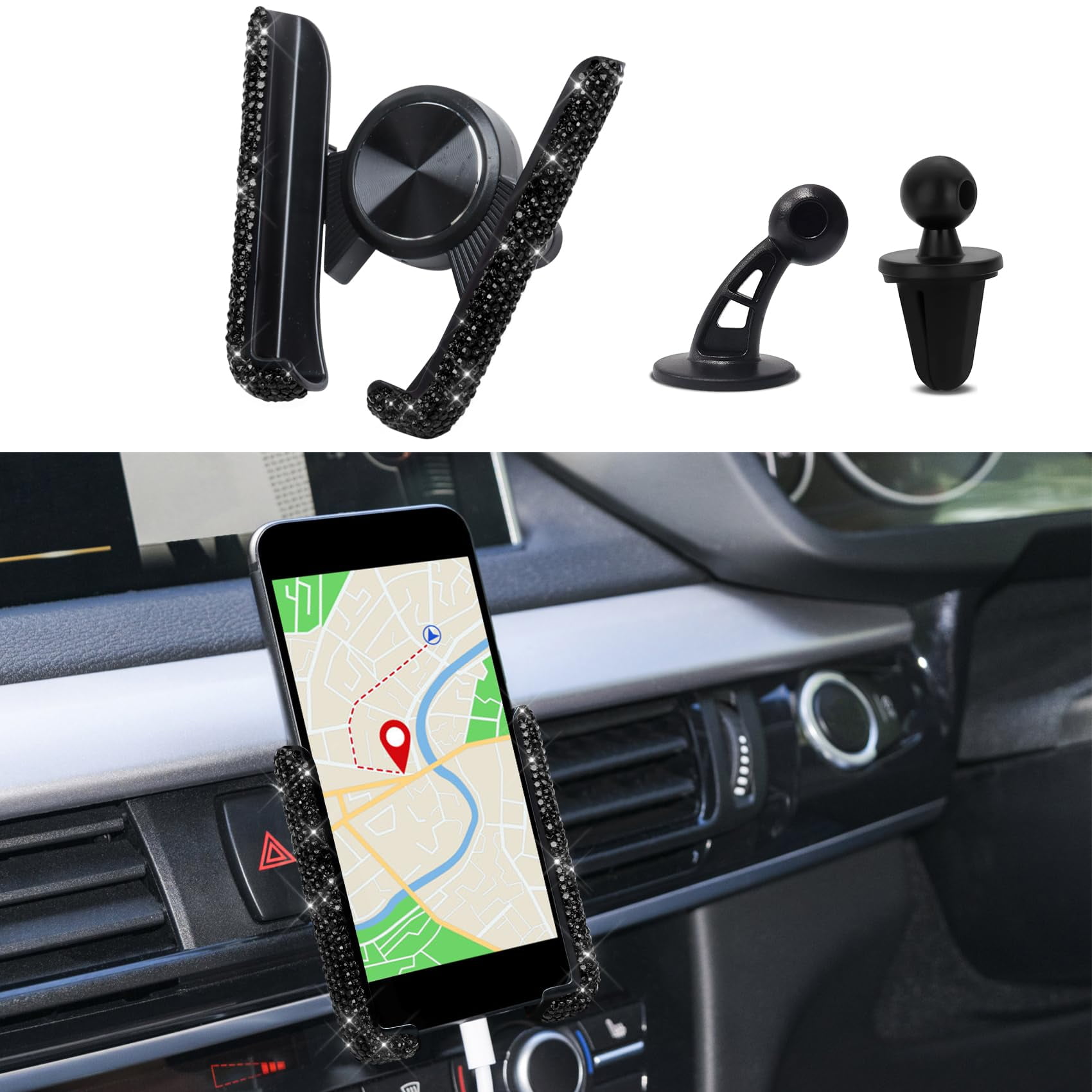ASUBHA Car Phone Holder, Car Phone Mount, 360°Adjustable Cell Phone Car ...