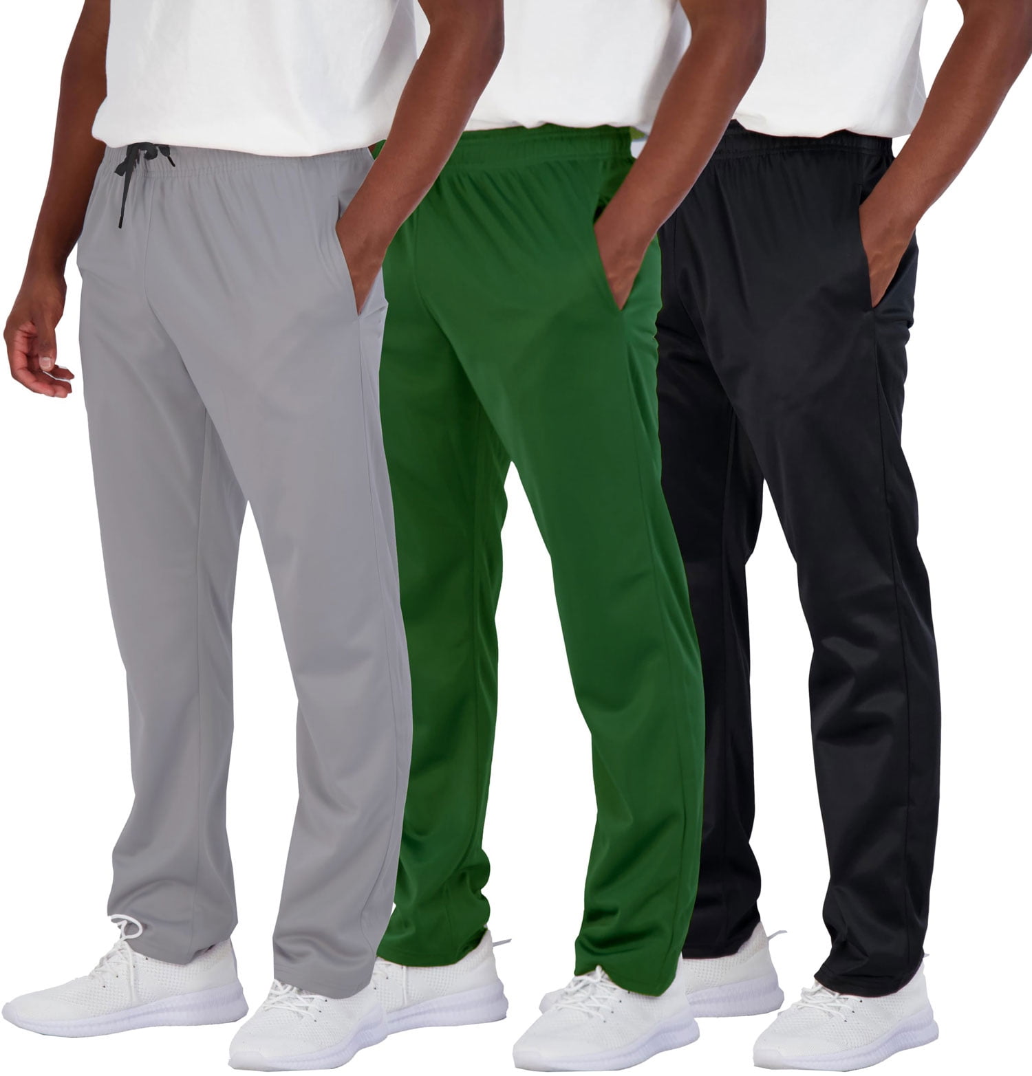 ASUDESIRE Men's Sweatpants, Open Bottom Joggers, Quick Dry, 3 Pack ...