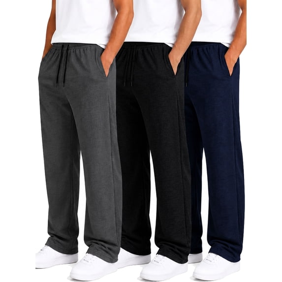 ASUDESIRE 3 Pack Men's Sweatpants Straight Active Athletic Pants ...