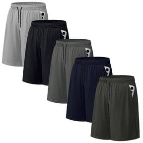 ASUDESIRE 5 Pack Men's Athletic Shorts Mesh Workout Gym Activewear ...