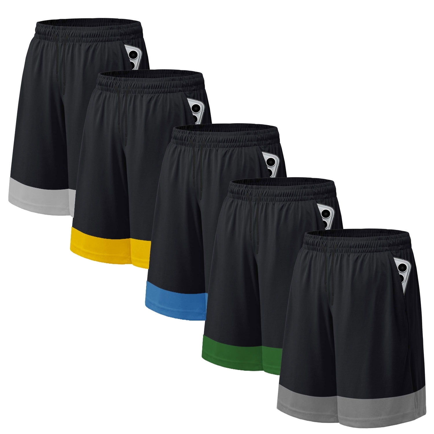 ASUDESIRE 5 Pack Men's Athletic Shorts Mesh Workout Gym Activewear ...