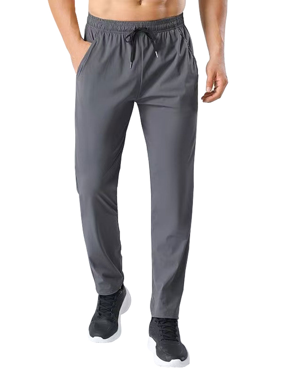 ASUDESIRE Men's Sweatpants Quick Drying Open Bottom Active Athletic ...