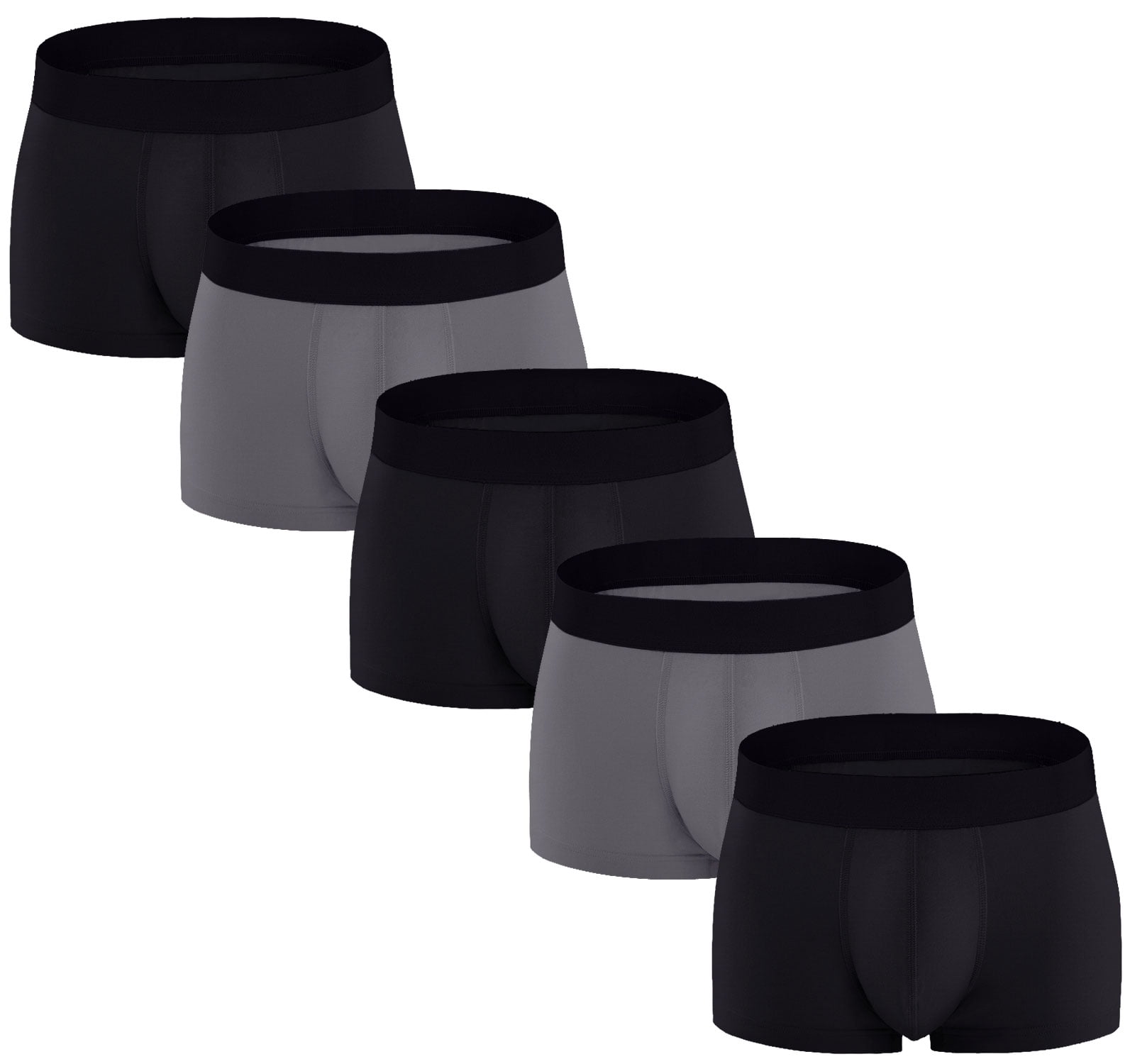 ASUDESIRE Men's Cotton Boxer Briefs with Huge Pouch Short Leg ...