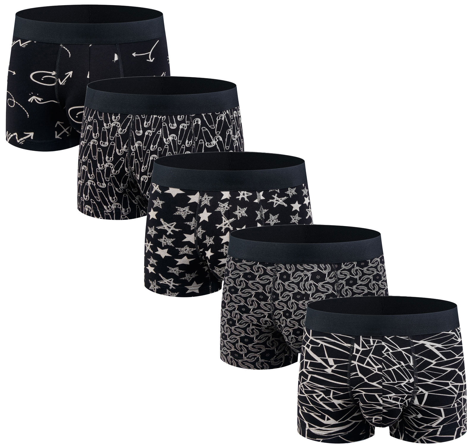 ASUDESIRE Men's Underwear Boxer Briefs Cotton Huge Pouch Trunks Short ...