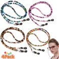 YMWVH 4Pcs Beaded Eyeglass Chains for Women & Girls, Sunglass Holder ...