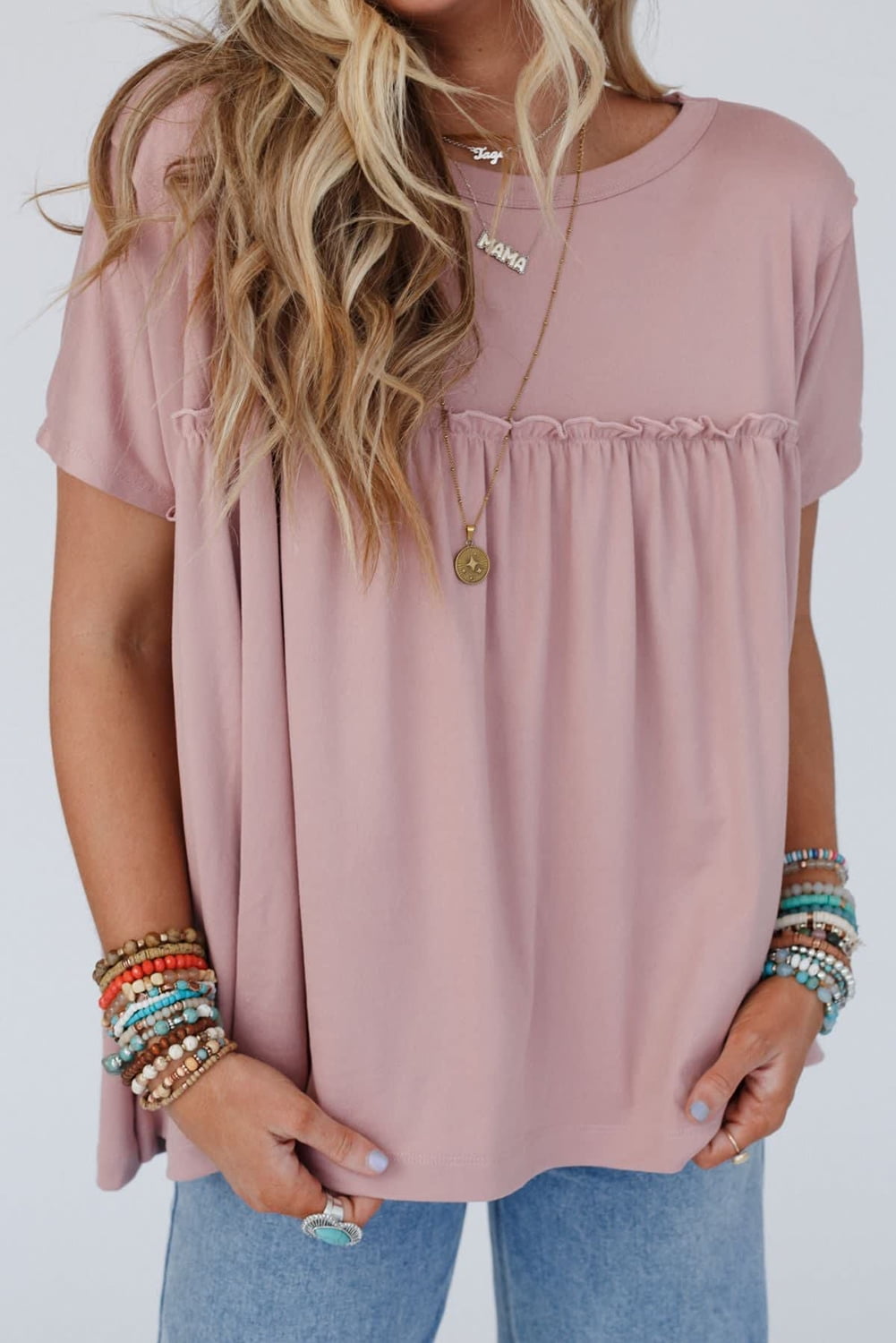 ASUOAgio Flirty Pink Ruffle Tee: Summer Must-Have, Comfort & Style ...