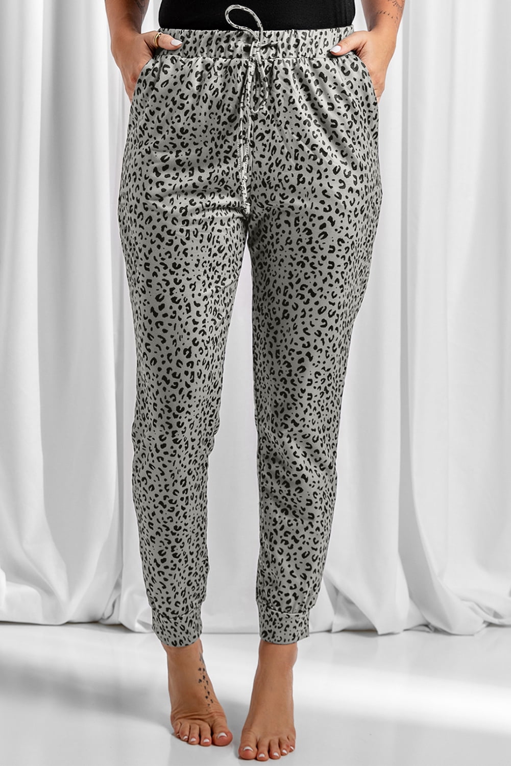 ASUOAgio Leopard Joggers: Chic, Cozy, Must-Have Fit! - Walmart.com
