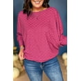 ASUOAgio Vibrant Bright Pink Checker Top - Chic Dolman Sleeves Daily ...