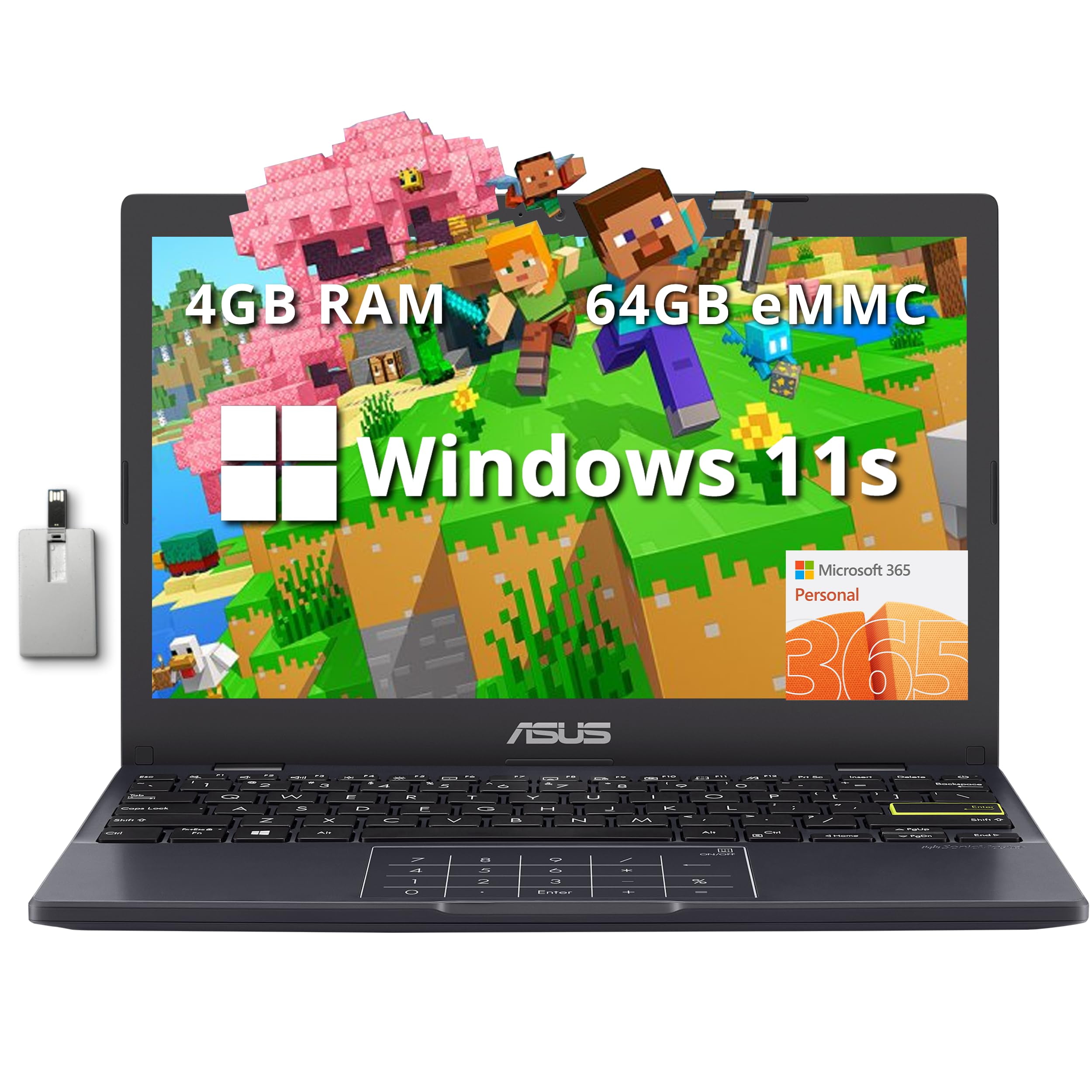 ASUS 11.6" HD Laptop, Intel Celeron N4020 Processor, 4GB RAM, 64GB eMMC ...