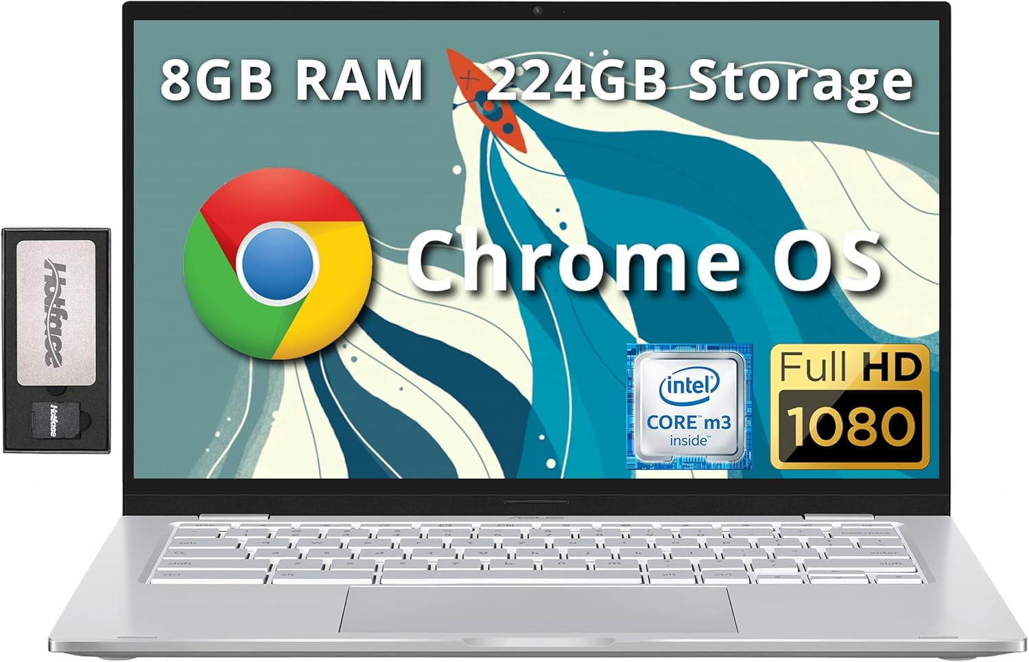 ASUS 14" FHD Chromebook Laptop, Intel M3-8100Y Processor, 8GB RAM ...