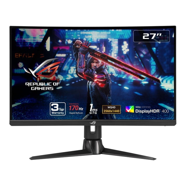 ASUS 27” 1440P Curved Gaming Monitor - QHD (2560 x 1440), Fast IPS ...