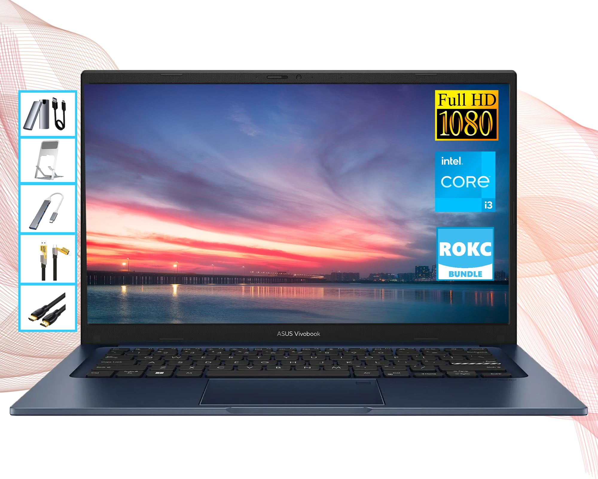 ASUS AI-Powered Laptop | 14" FHD Computer | 40GB RAM | 1TB SSD & 128GB Portable SSD | Intel Core ...