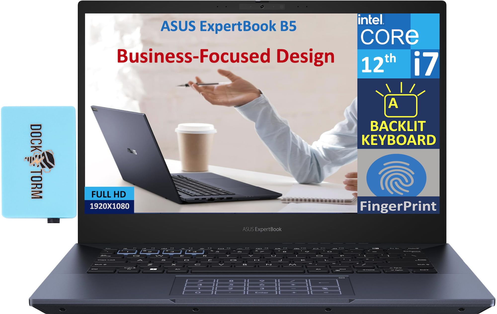 ASUS ExpertBook B5 Business Laptop 14.0" FHD Display (Intel i7-1260P, 16GB DDR5, 1TB SSD, Intel ...
