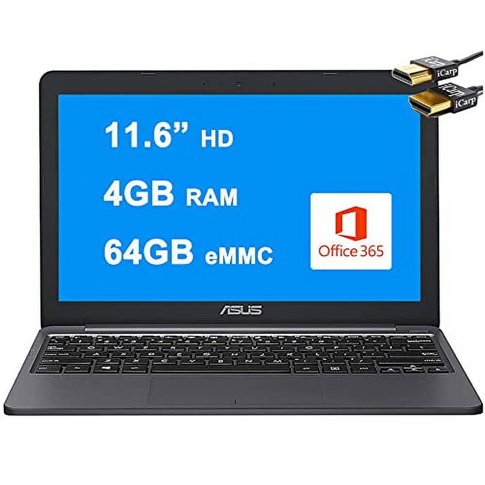 Asus Flagship VivoBook E12 Light and Thin Laptop 11.6" HD Display Intel Celeron N3350 Processor ...