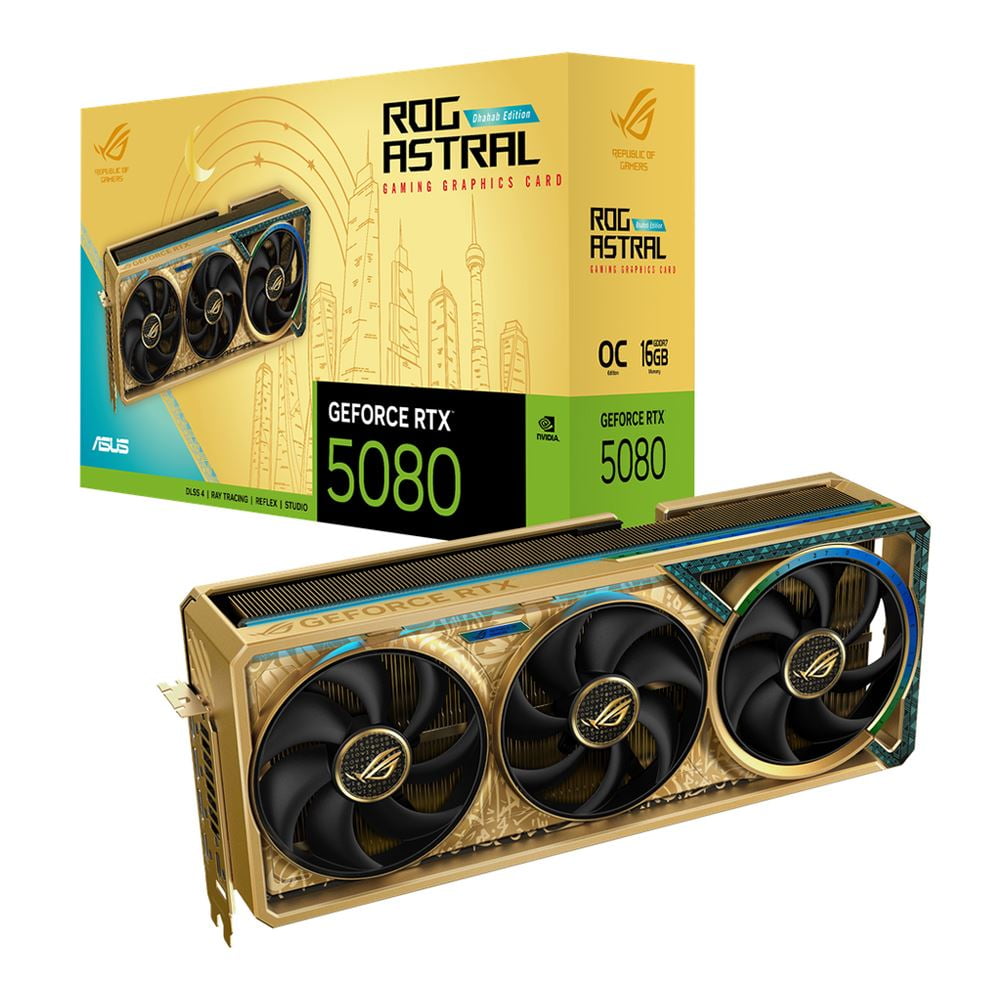 ASUS NVIDIA GeForce RTX 5080 ROG Astral Dhahab CORE Overclocked Triple ...
