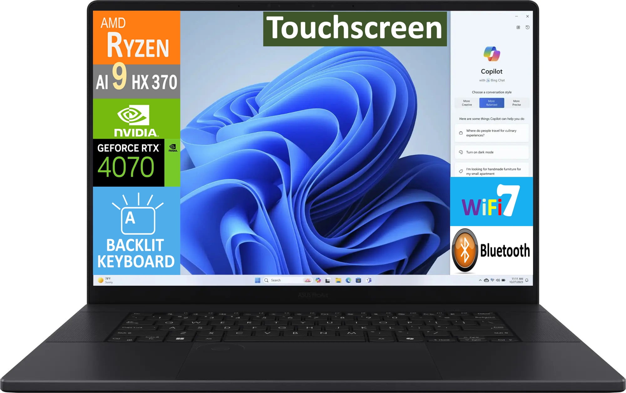 ASUS ProArt P16 AI Powered Laptop 16.0in Touchscreen AMOLED 4K Display (AMD Ryzen AI 9 HX 370 ...