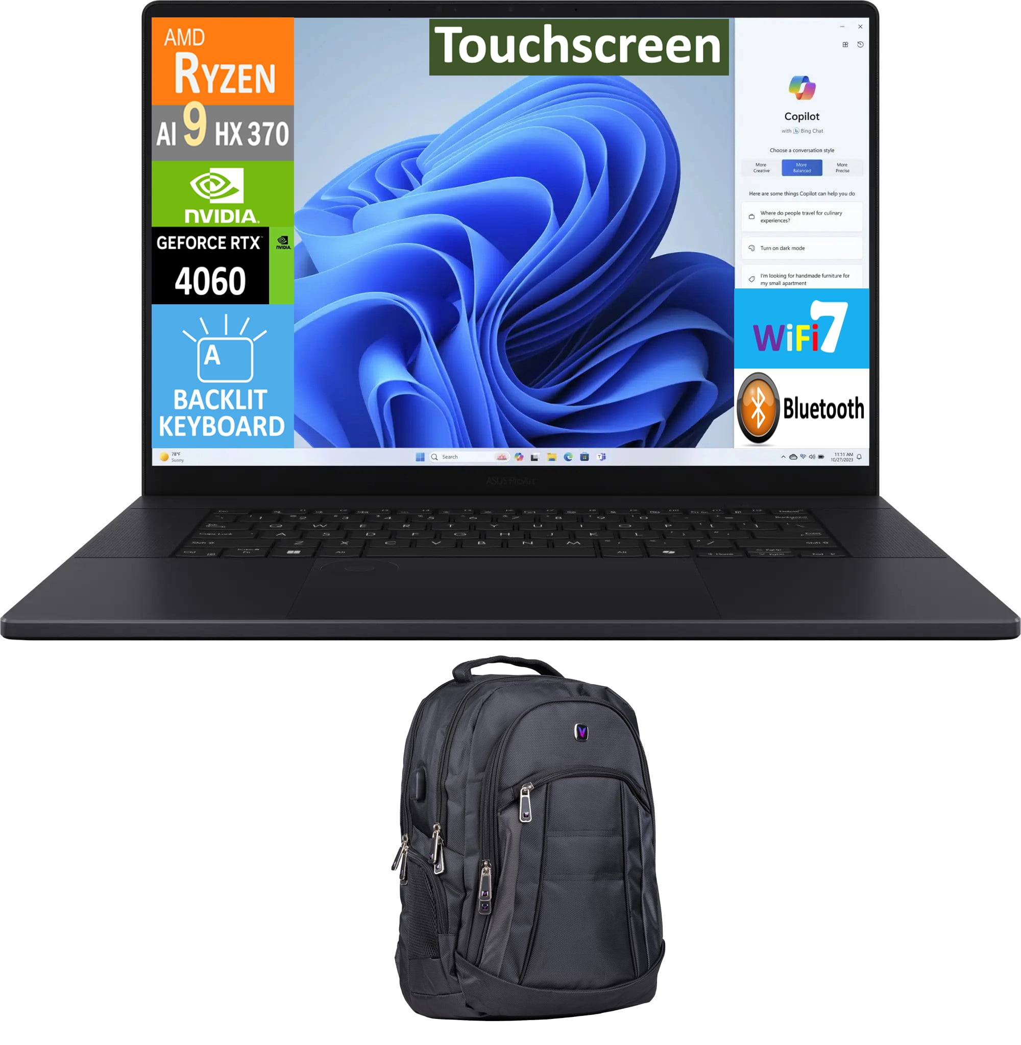 ASUS ProArt P16 AI Powered Laptop 16.0in Touchscreen AMOLED 4K Display (AMD Ryzen AI 9 HX 370 ...