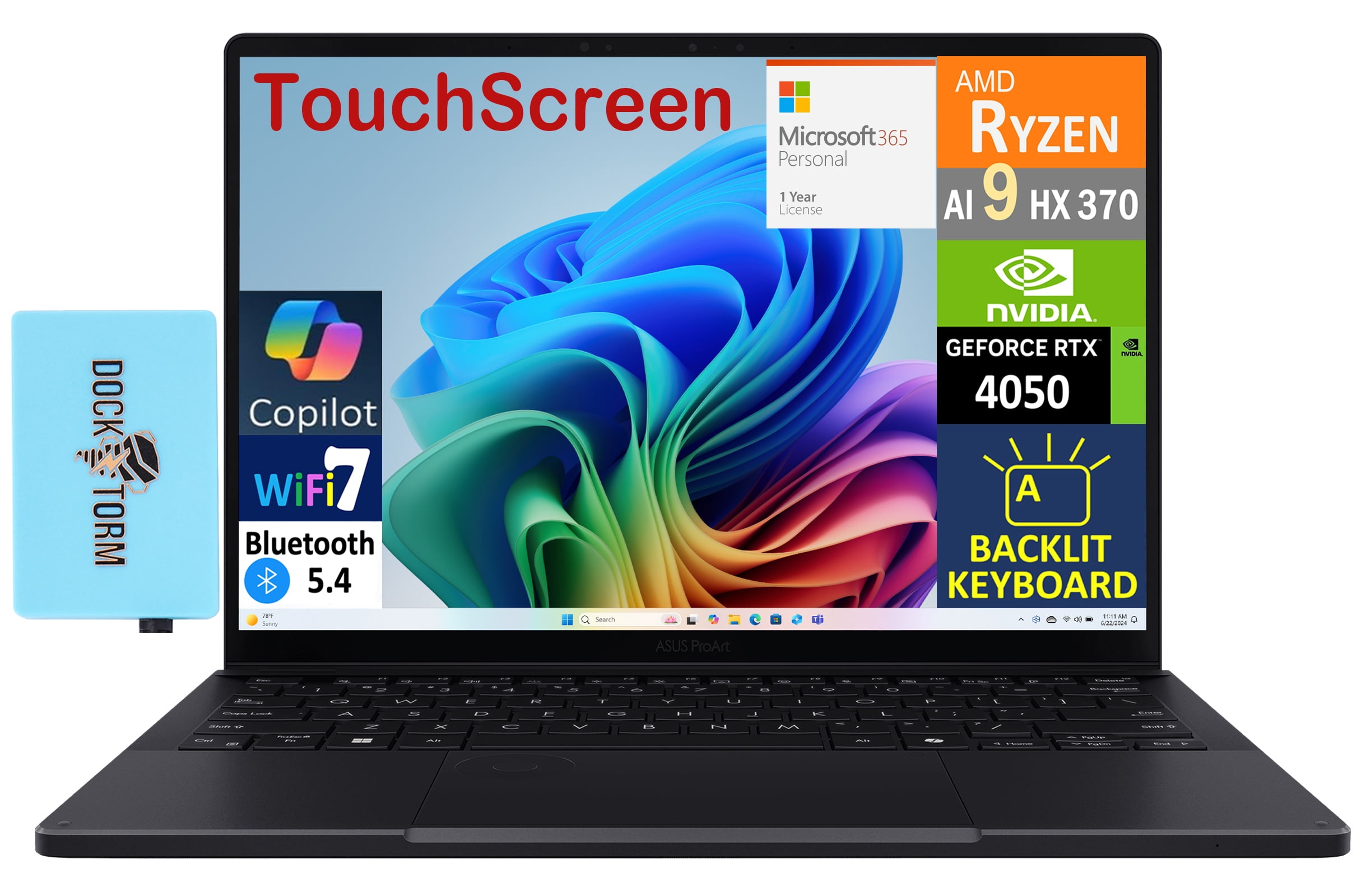 ASUS ProArt PX13 AI Gaming 2-in-1 Laptop 13.3in Touchscreen AMOLED 2.8K ...