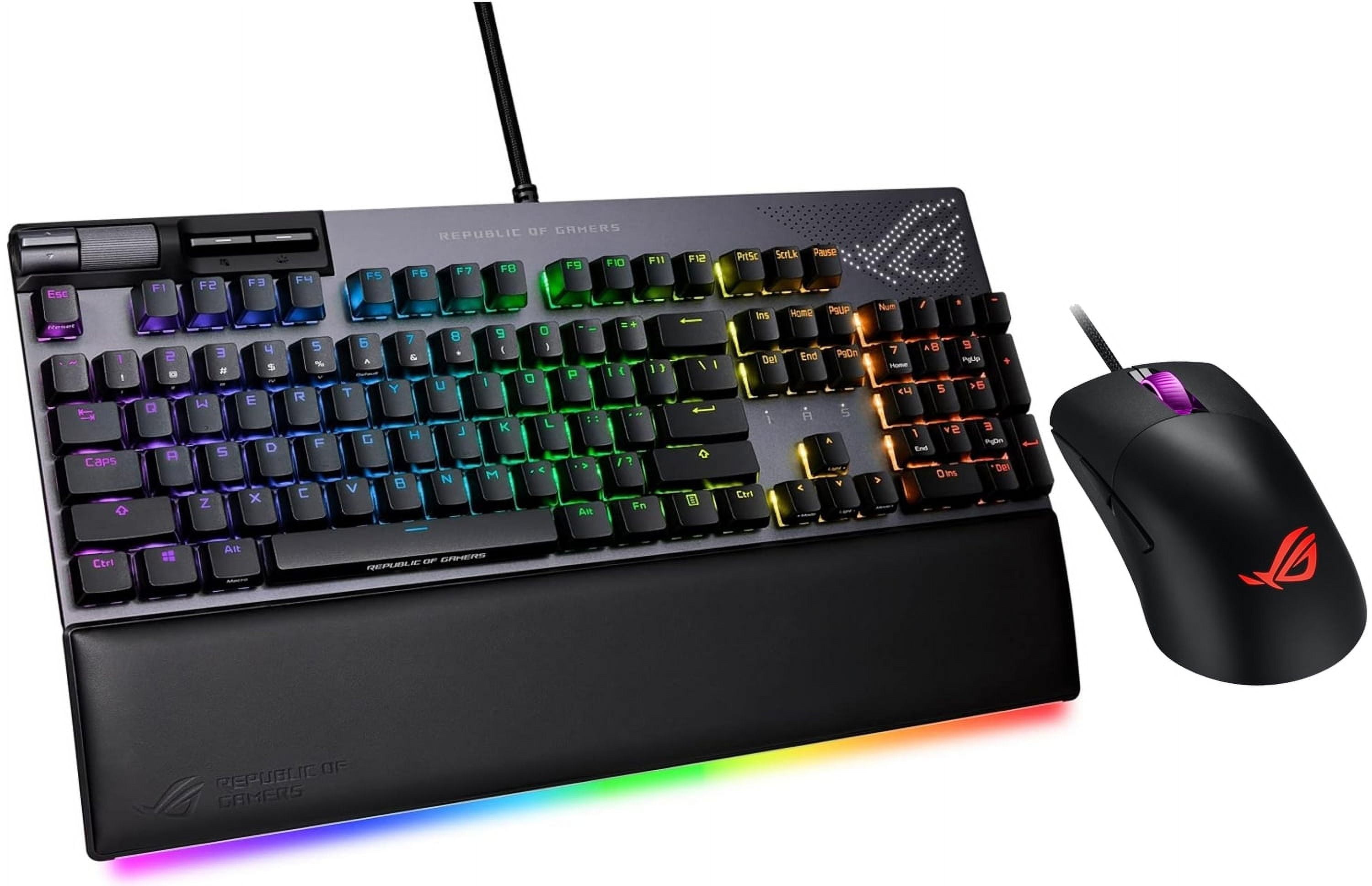 ASUS ROG STRIX FLARE II Animate 100% RGB Gaming Keyboard Bundle with ...