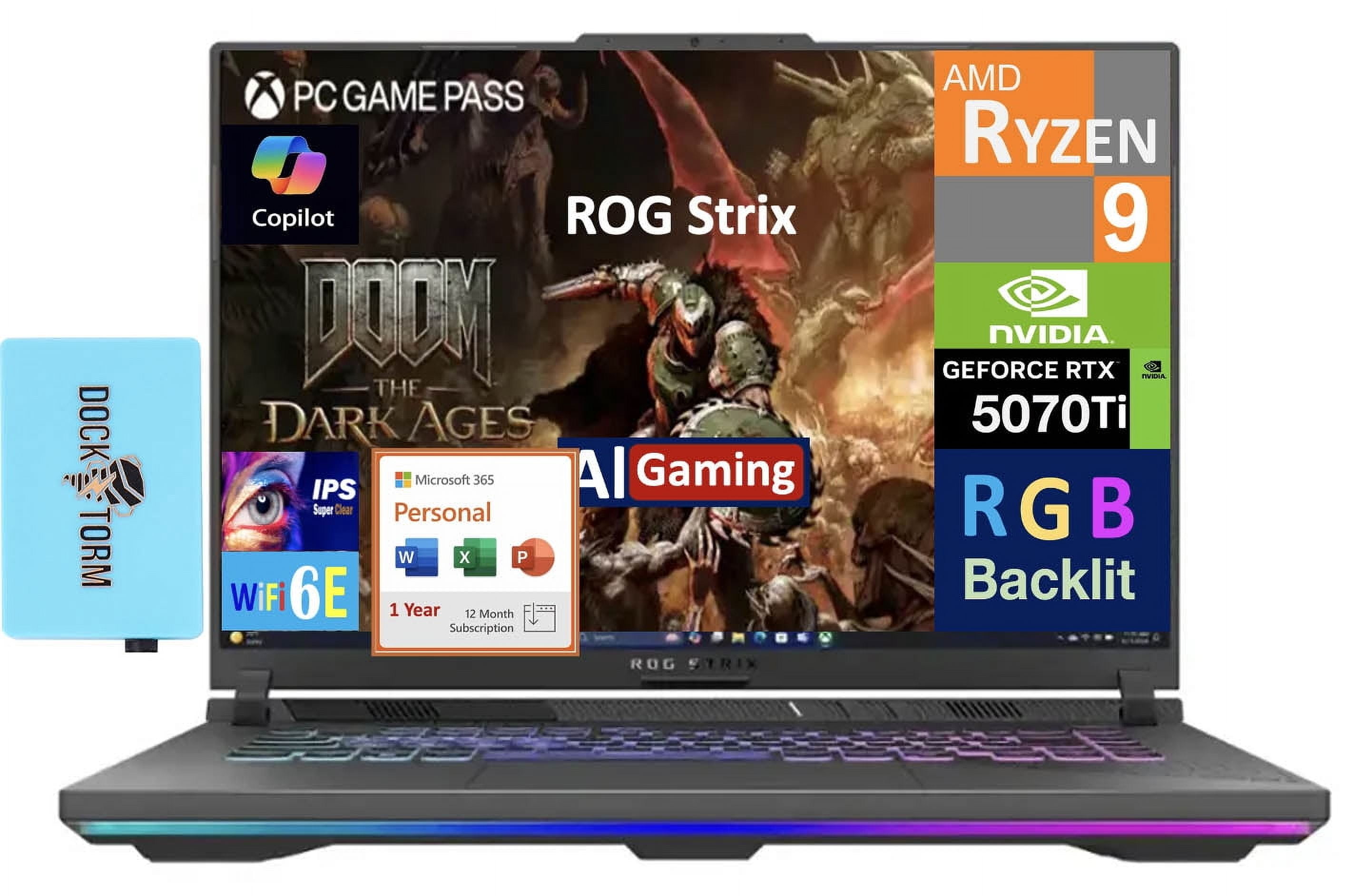 ASUS ROG Strix AI Gaming Laptop 16.0in 165Hz IPS WUXGA Display (AMD Ryzen 9 8940HX, NVIDIA ...