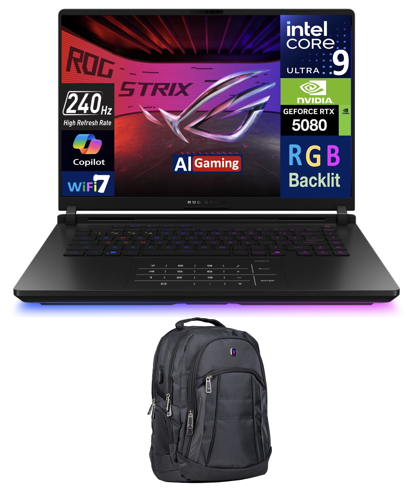 ASUS ROG Strix AI Gaming Laptop 16.0in 240Hz Mini LED WQXGA Display ...