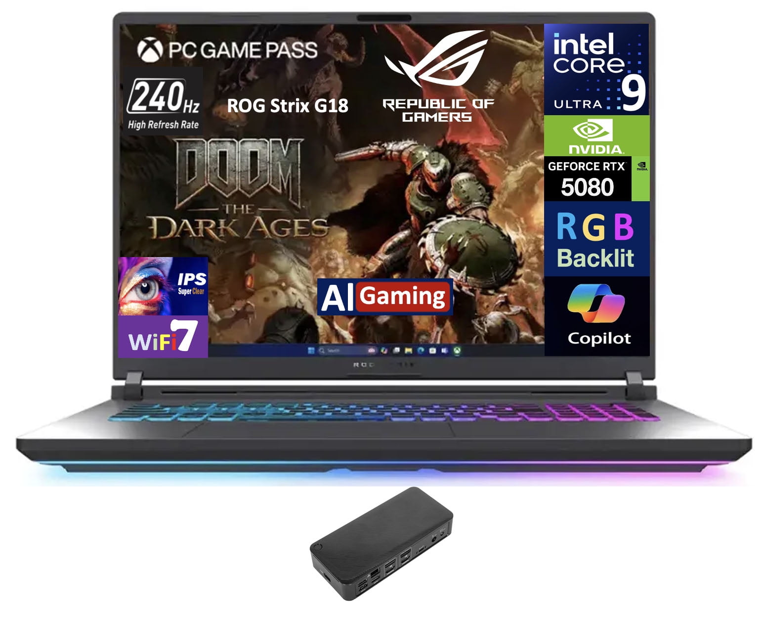 ASUS ROG Strix AI Gaming Laptop 18in 240Hz IPS WQXGA Display (Intel ...