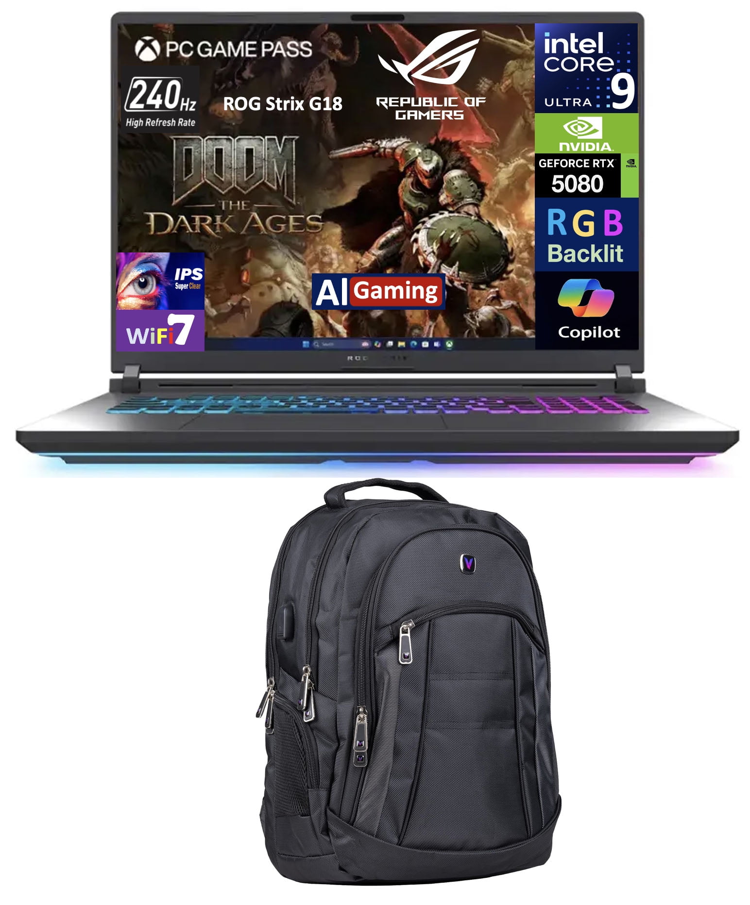 ASUS ROG Strix AI Gaming Laptop 18in 240Hz IPS WQXGA Display (Intel ...