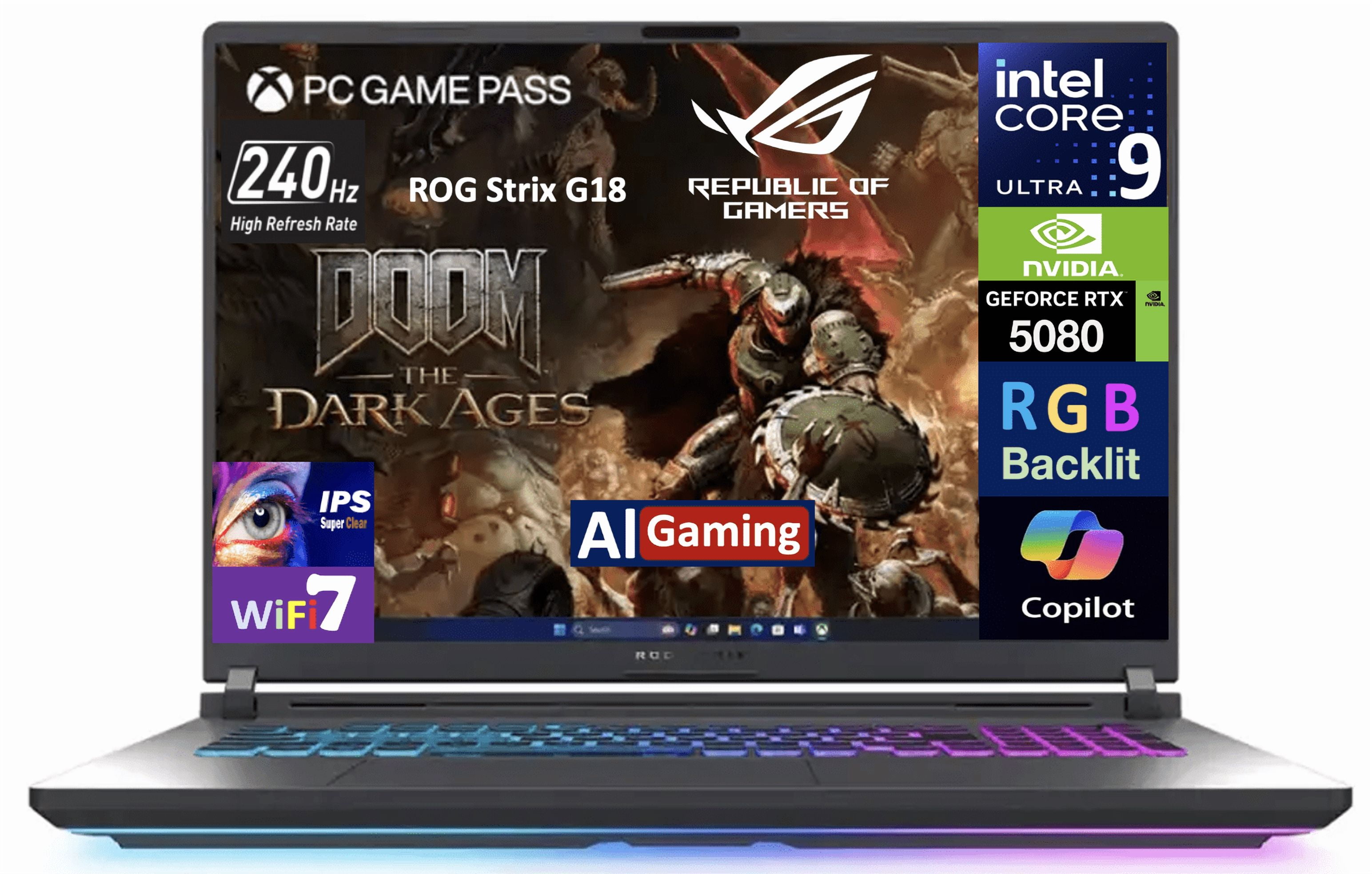 ASUS ROG Strix AI Gaming Laptop 18in 240Hz IPS WQXGA Display (Intel ...