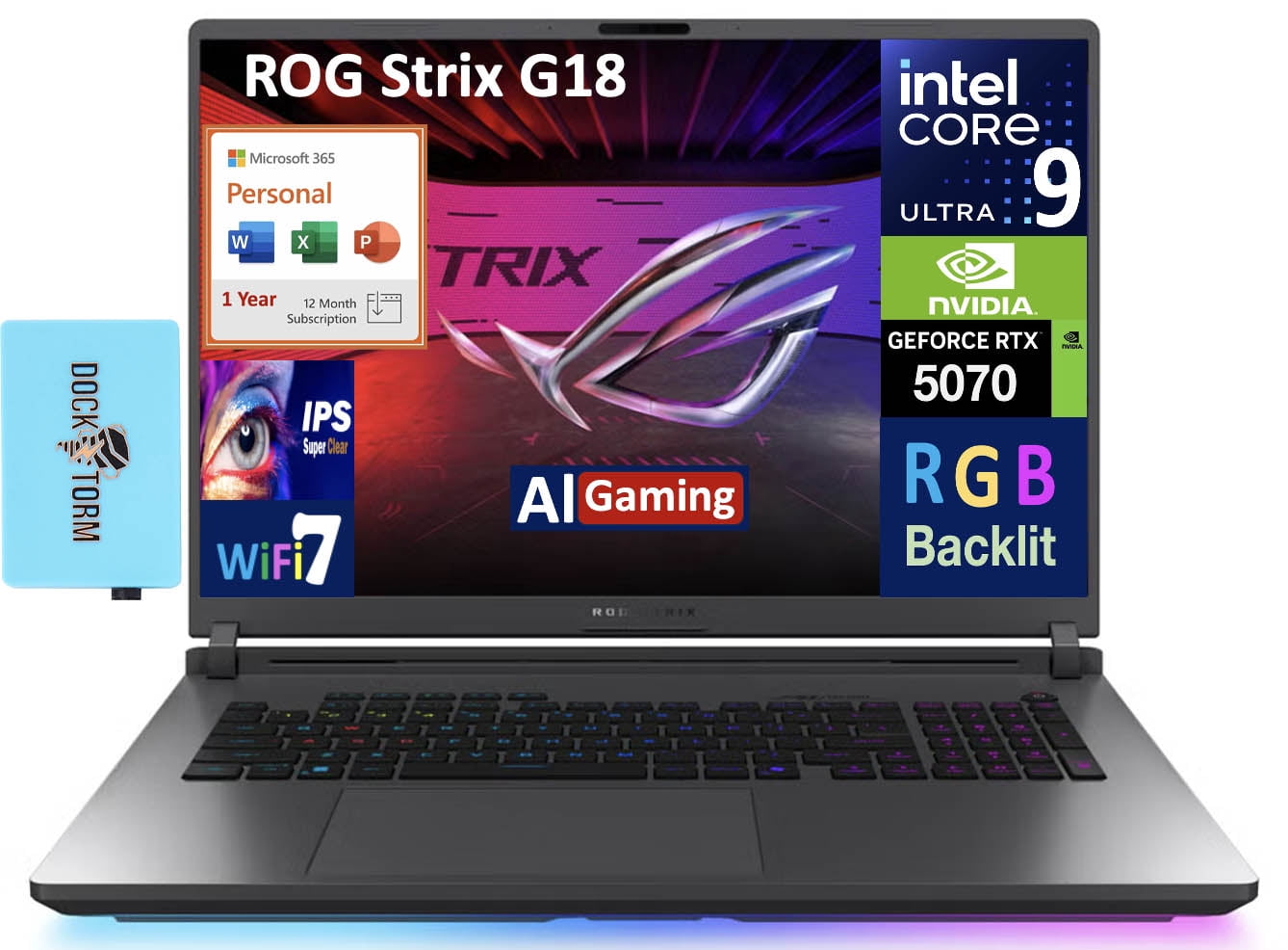 ASUS ROG Strix AI Gaming Laptop 18in 240Hz IPS WQXGA Display (Intel ...