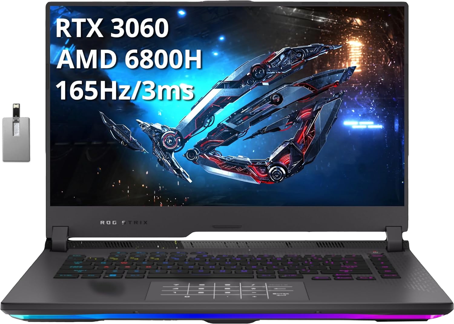 ASUS ROG Strix G15 15.6" 165Hz WQHD Gaming Laptop, AMD Ryzen7 6800H ...